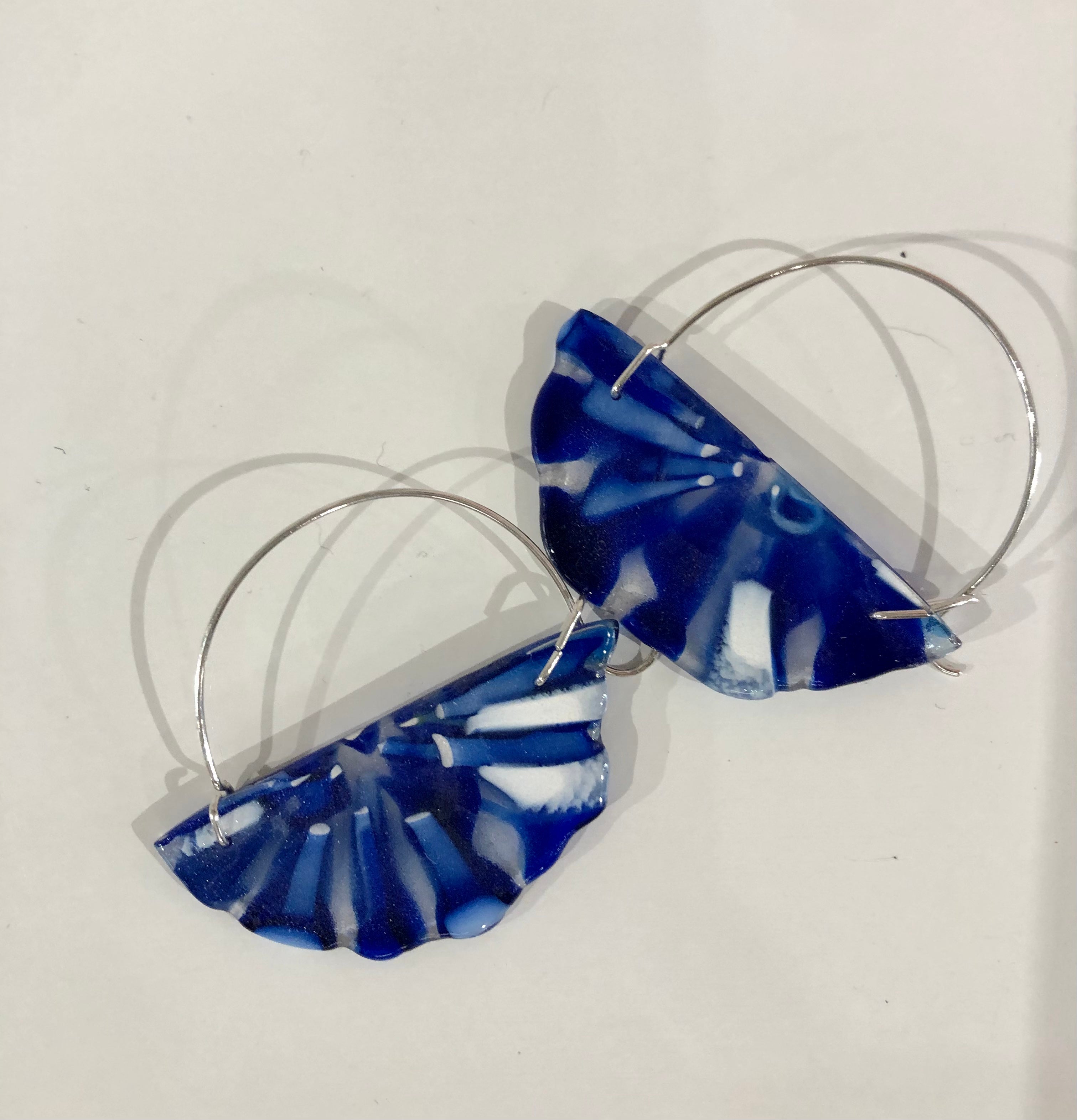 Large Semi-Circle Glass Hoops in Cobalt by Maggie Gallen | The New ...